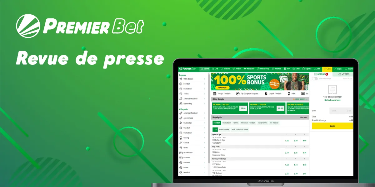 Premier Bet Mali Casino et Paris Sportifs en Ligne